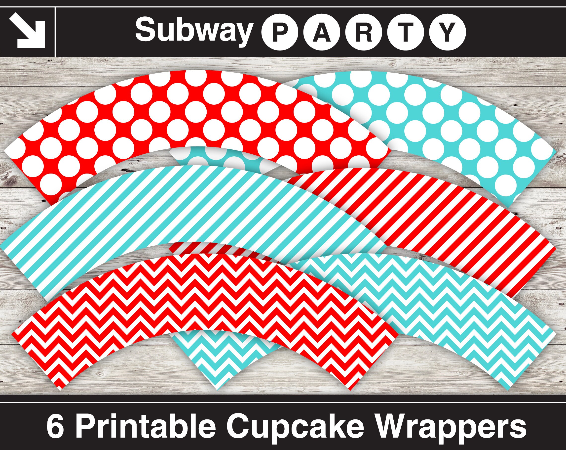 Turquoise And Red Chevron Pattern