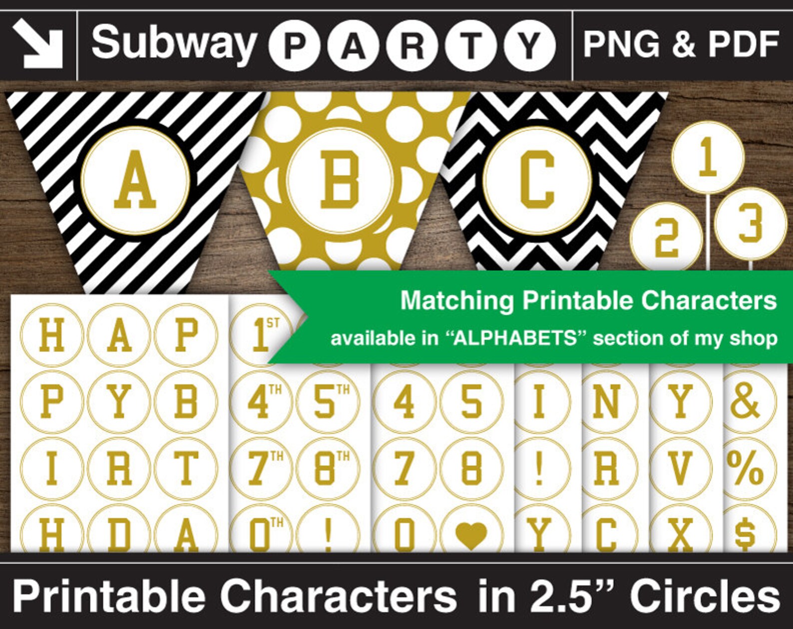 Gold, Black and White Chevron and Argyle Digital Papers Pack. Party ...