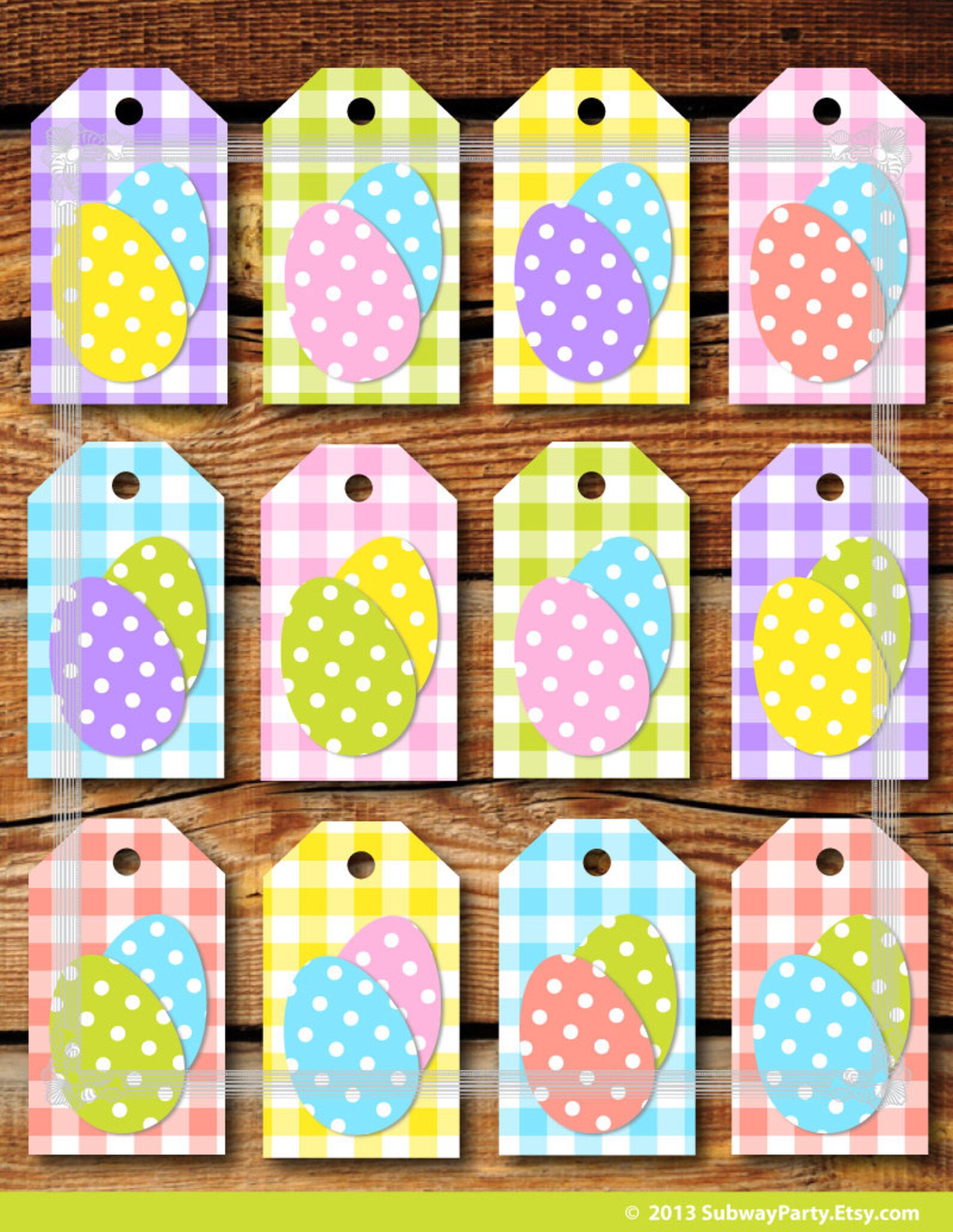 Printable Easter Gift Tags. Pastel Color Gingham and Easter | Etsy