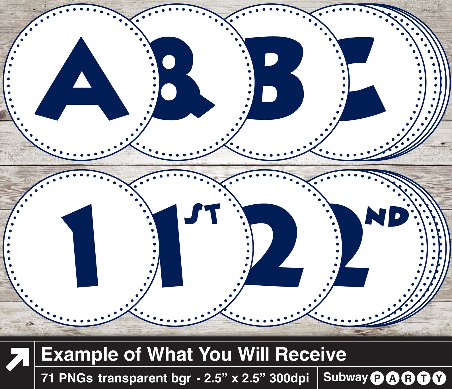 Printable Cartoon Style Navy Letters & Numbers in 2.5" Circles ...