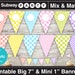 Printable Pastel Rainbow Party Banner and Mini Cake Bunting. Easter ...