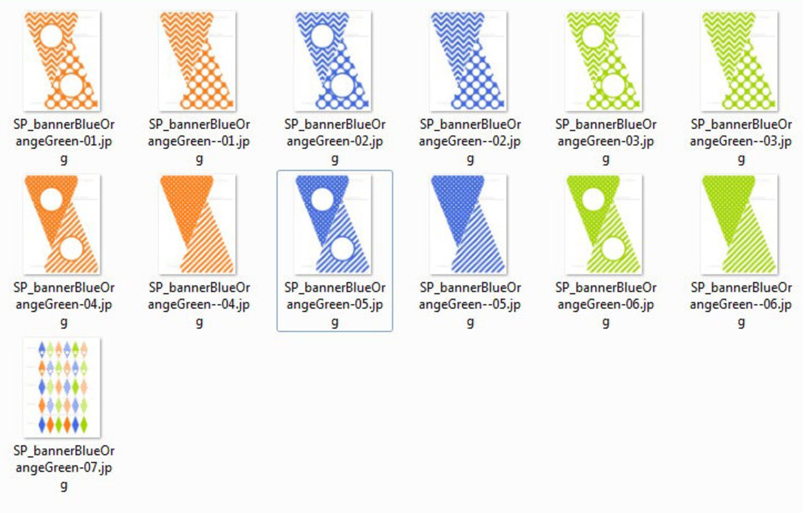 Printable Blue Orange Green Party Banner & Mini Cake Bunting. Polka ...
