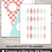 Mint and Coral Printable Party Banner & Mini Cake Bunting. Polka Dots ...