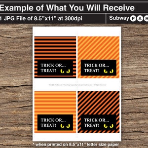 Printable Halloween Treat Bag Toppers With Spooky Eyes. Orange, Candy ...