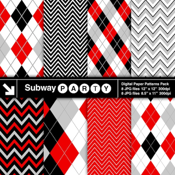 Red Black And White Chevron