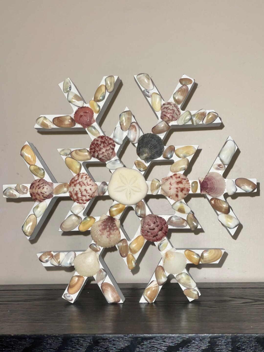 White Wooden Seashell Snowflake for Christmas - Etsy