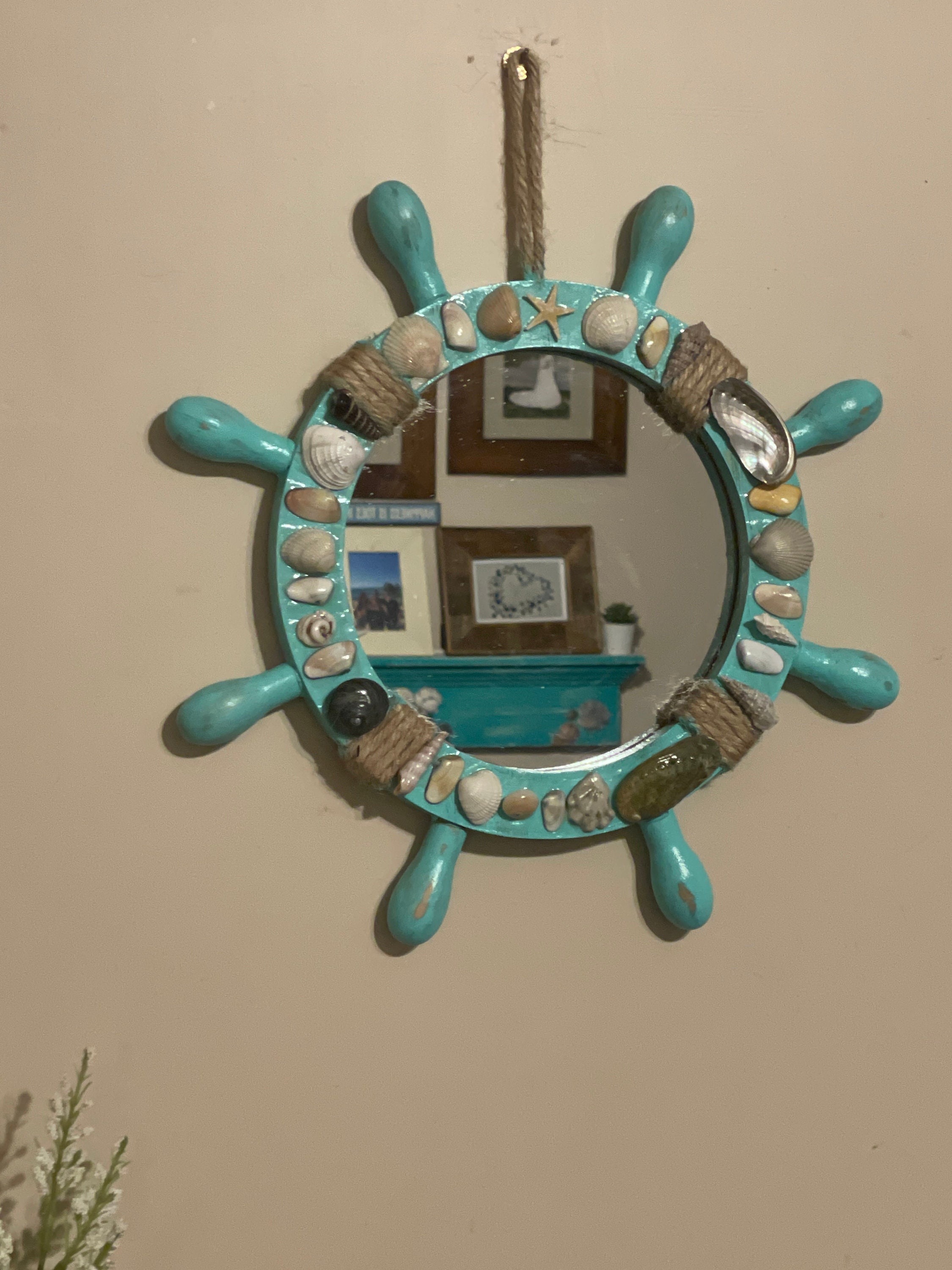 Ships Wheel Mirror With Seashells - Etsy