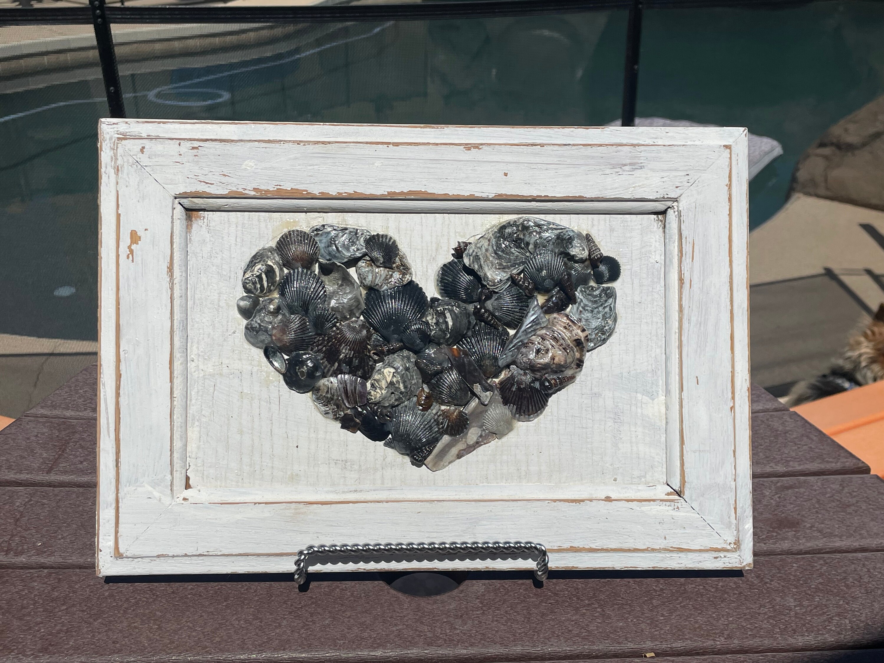 Wood Frame Black Seashell Heart Wall Decor - Etsy