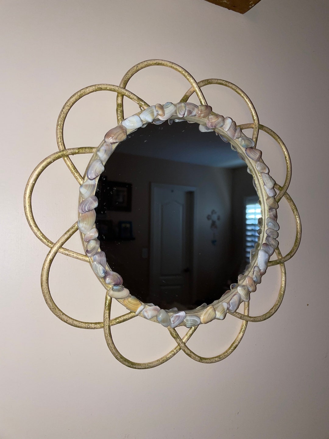 Gold Mirror With Seashell / Clam Shells From Newport Beach - Etsy