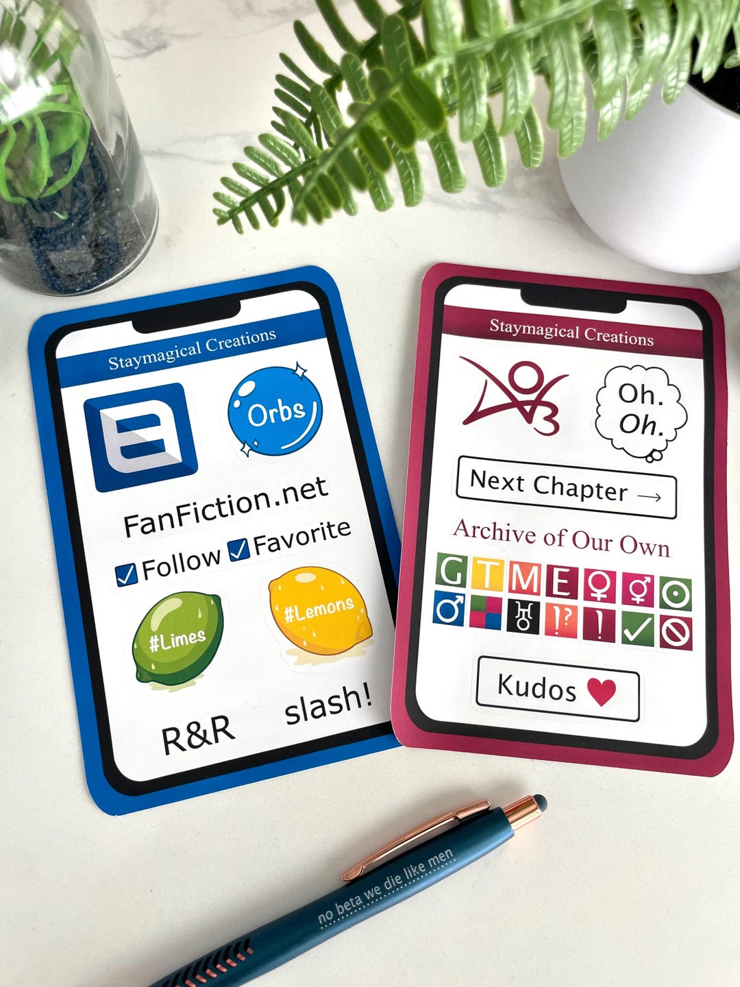 Fanfiction Sticker Sheet - Etsy