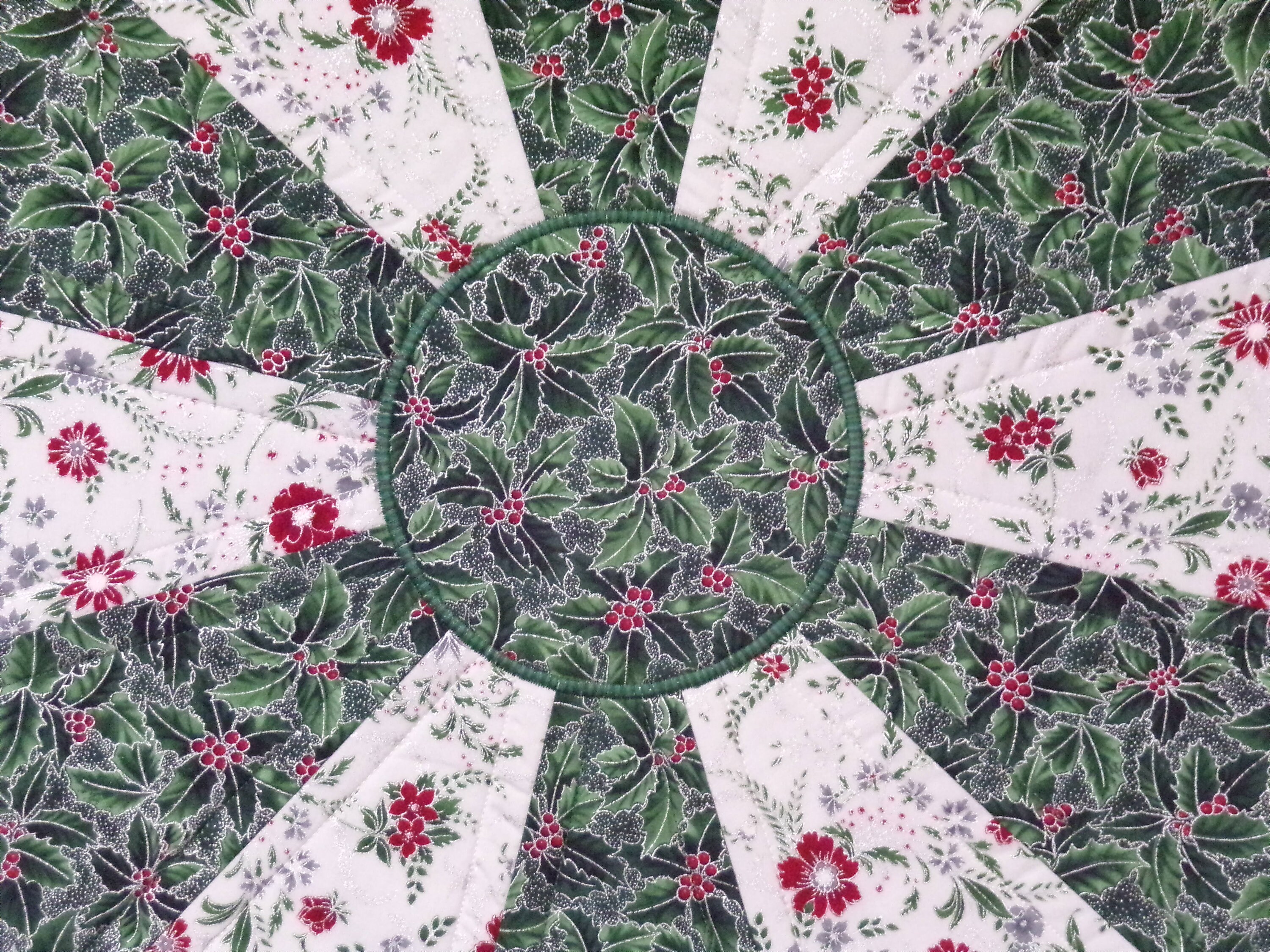 Quilted Table Topper, 25 Inch Round, Quilted Table Topper "early Frost ...