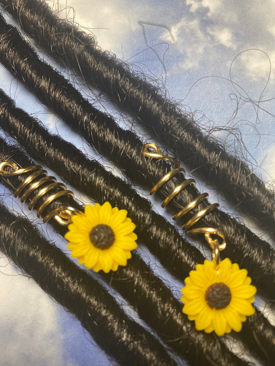 Sunflower Loc Jewelry Gold 16 Gauge Wire Hair Jewelry for - Etsy