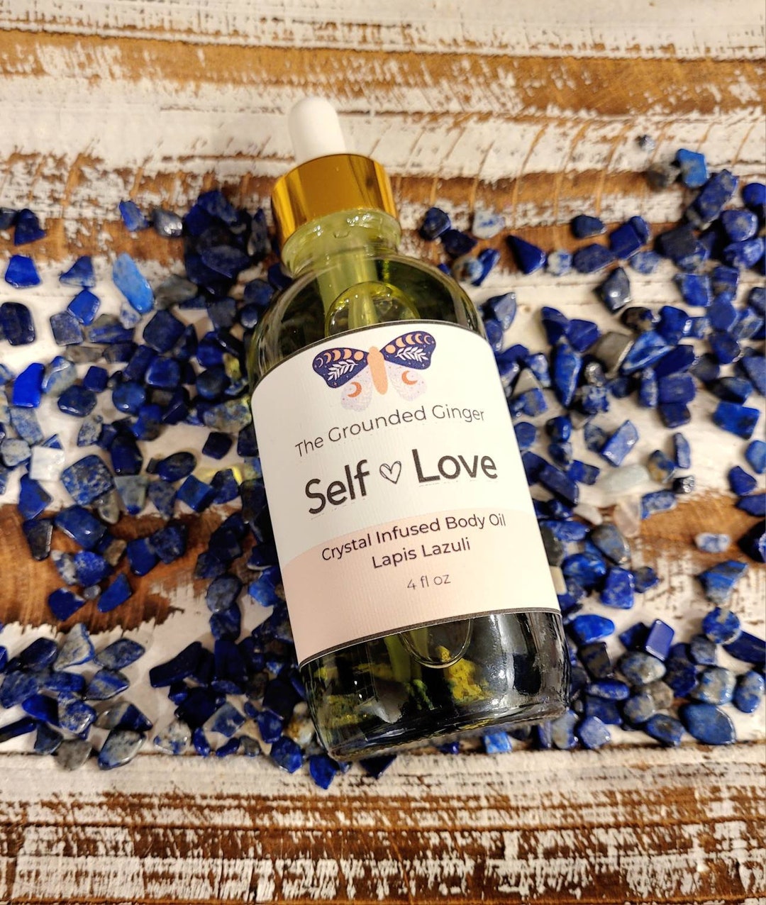 Crystal Infused Body Oil Self Love Body Oil Body Oil With Lapis Lazuli ...