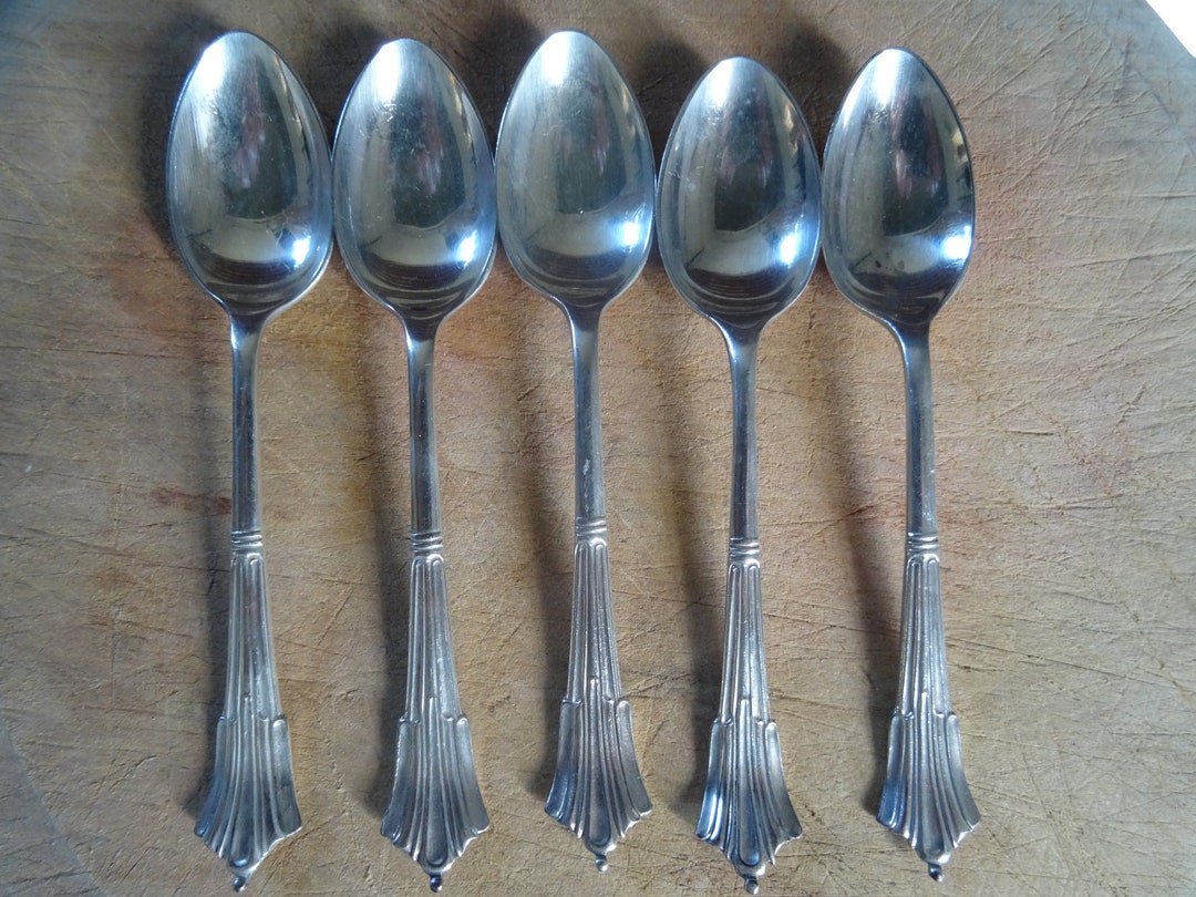 Art Deco Silver Coffee Spoons Demi Tasse X 5 - Etsy