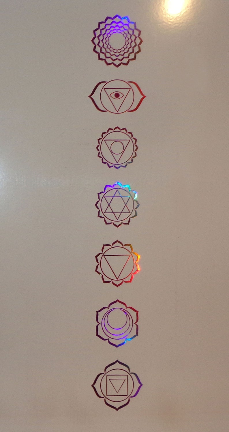 Chakra Symbols Vinyl Decals Set of 7 Decals Iridescent - Etsy