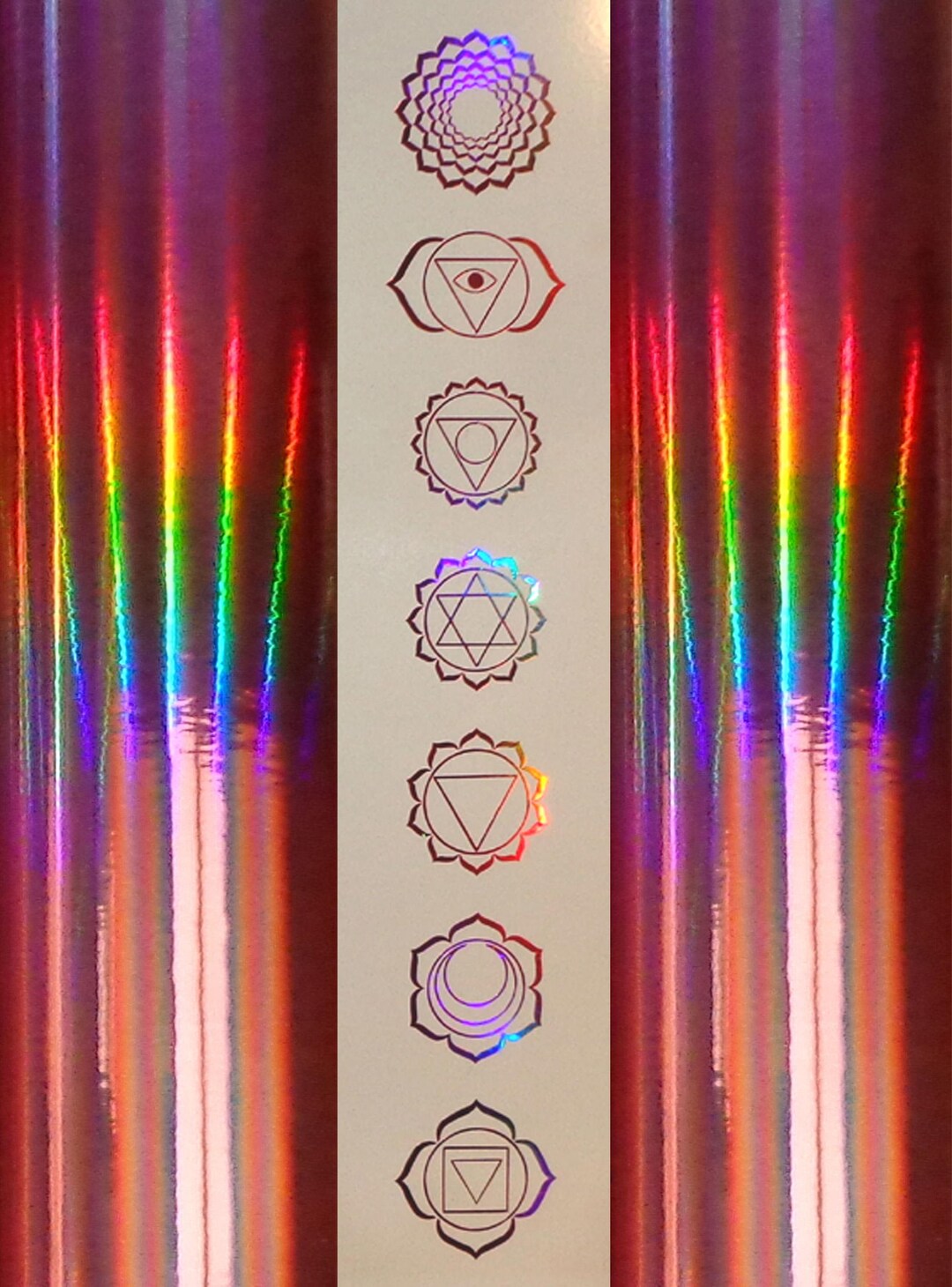 Chakra Symbols Vinyl Decals Set of 7 Decals ~ Iridescent Rosegold ...
