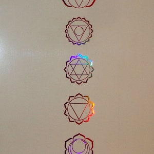 Chakra Symbols Vinyl Decals Set of 7 Decals Iridescent Rosegold ...