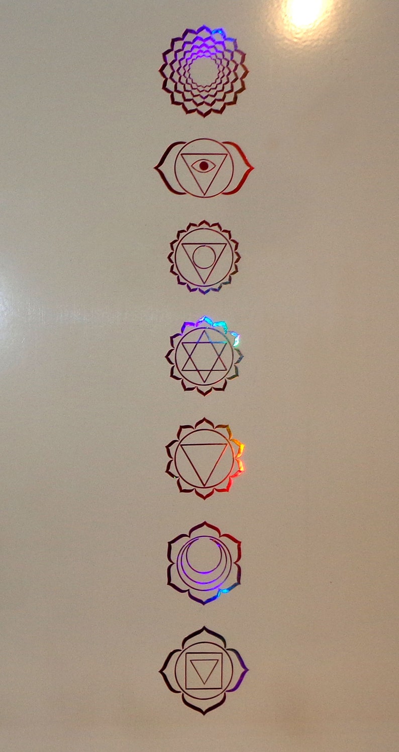 Chakra Symbols Vinyl Decals Set of 7 Decals Iridescent - Etsy