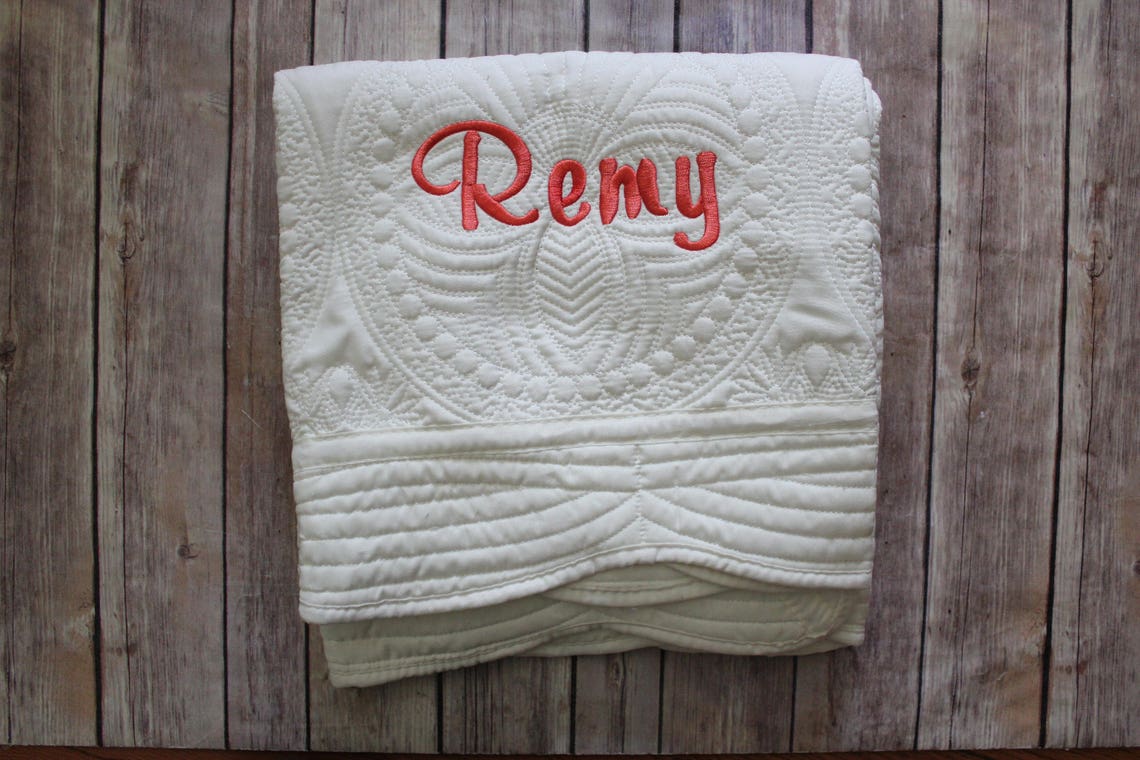 Monogrammed Baby Quilt Personalized Baby Blanket - Etsy