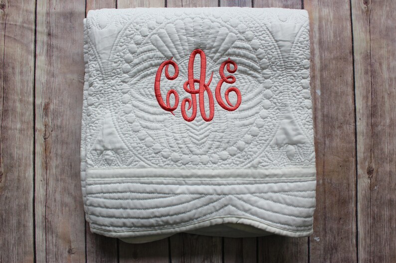 Monogram Baby Quilt Monogram Quilt Baby Quilt Personalized - Etsy