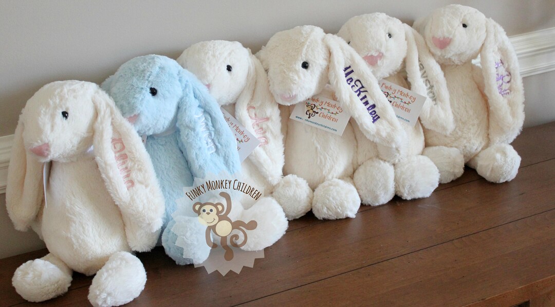 Personalized Stuffy, Monogrammed Bunny, Stuffed Animal New Baby Gift ...