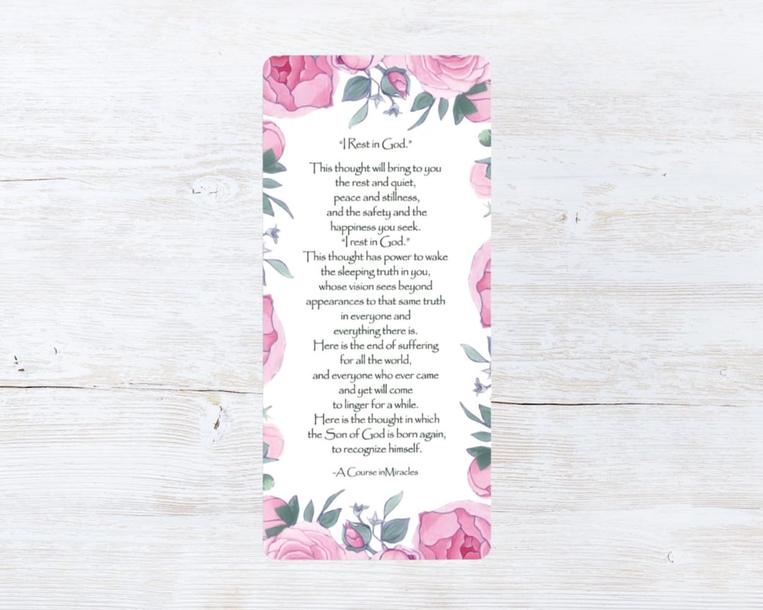 ACIM, A Course in Miracles Card, Spiritual Card, "i Rest in God ...