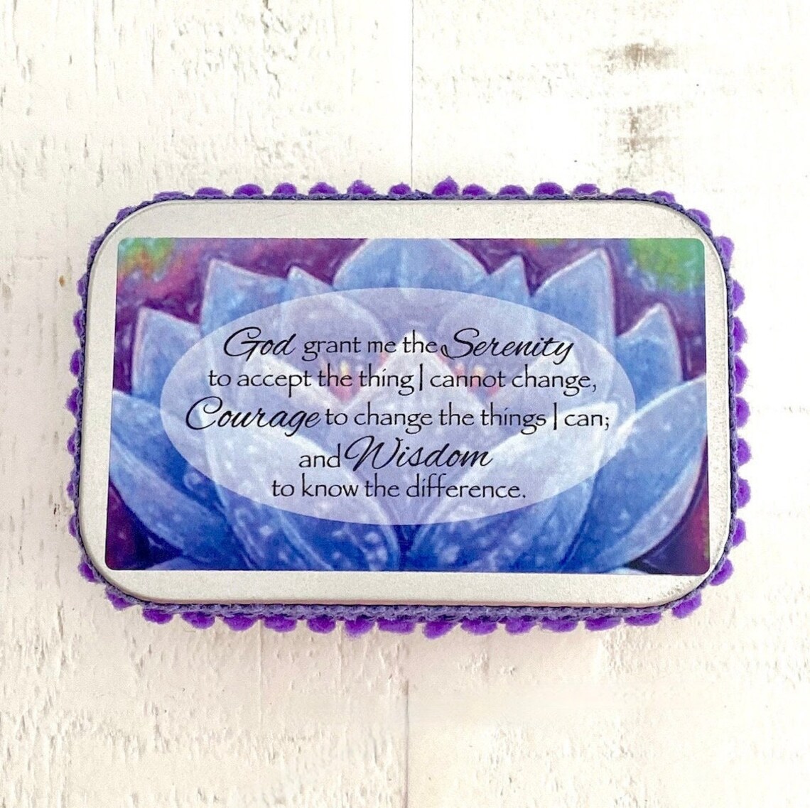 Serenity Prayer Boxed Set, Recovery/daily Gratitude; Prayer Box; Lotus ...