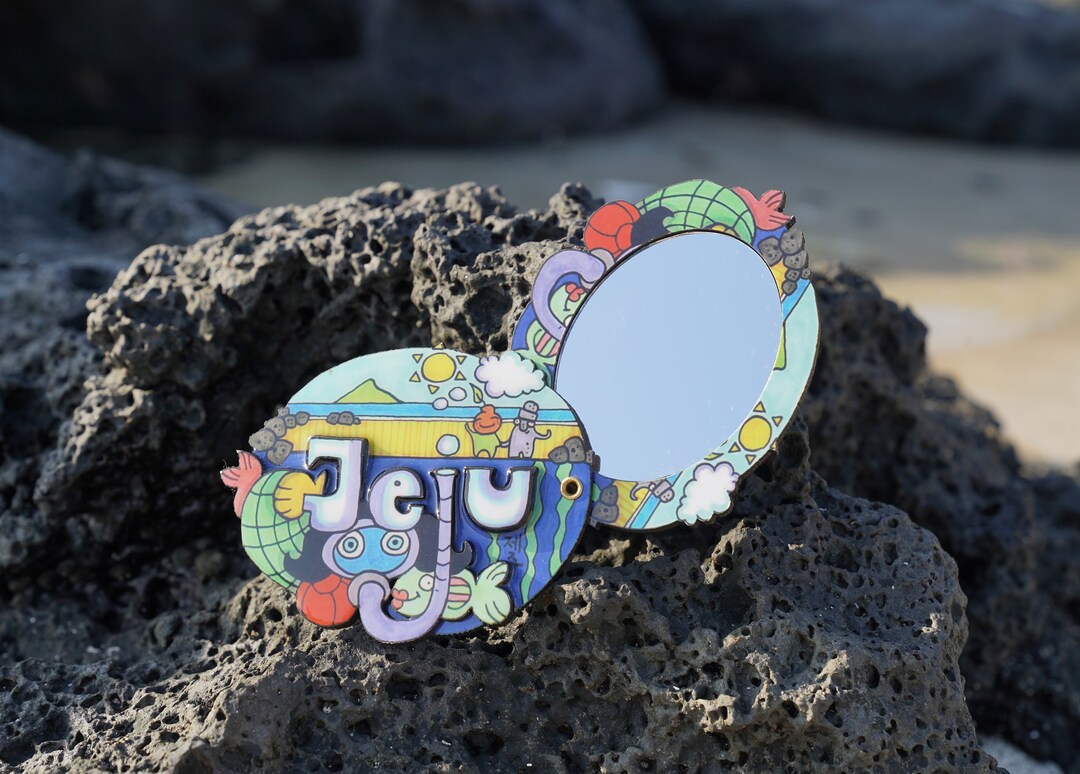 Jeju Sea and Woman Diver Wooden Keyring/mirror - Etsy