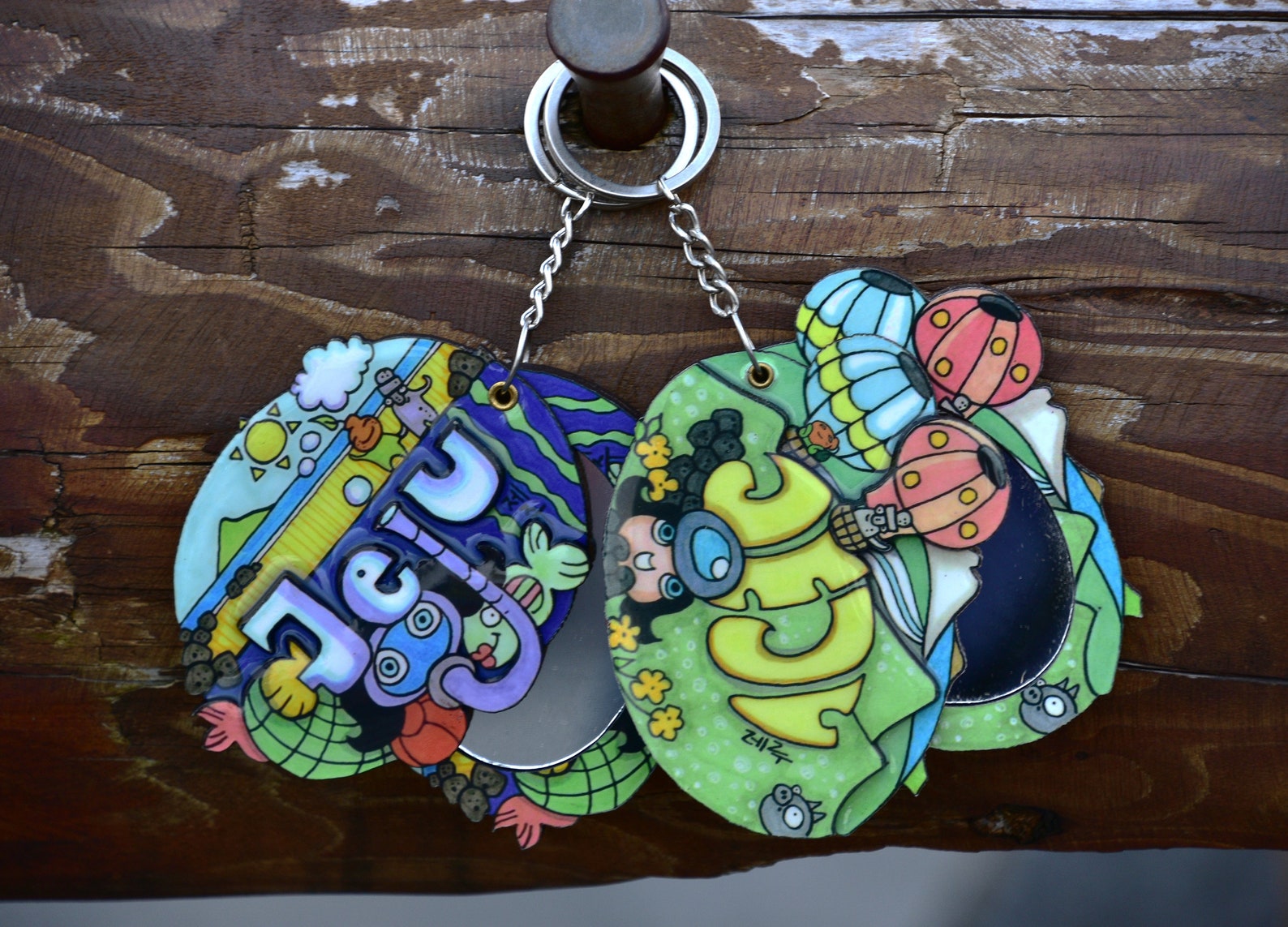 Jeju Sea and Woman Diver Wooden Keyring/mirror - Etsy