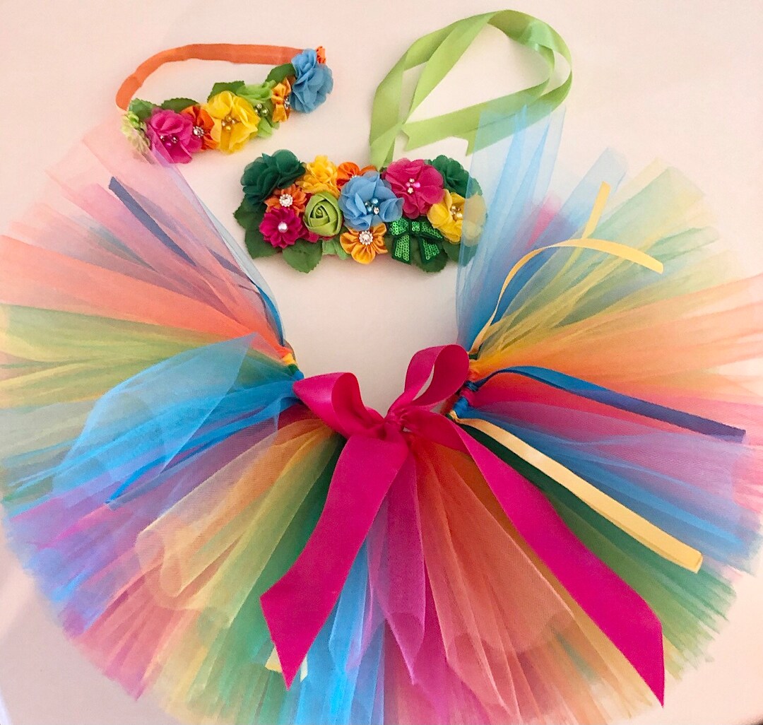 Hula Tutu Set, Smash Cake Tutu Set, Photo Prop Tutu Set,hawaiian Tutu ...