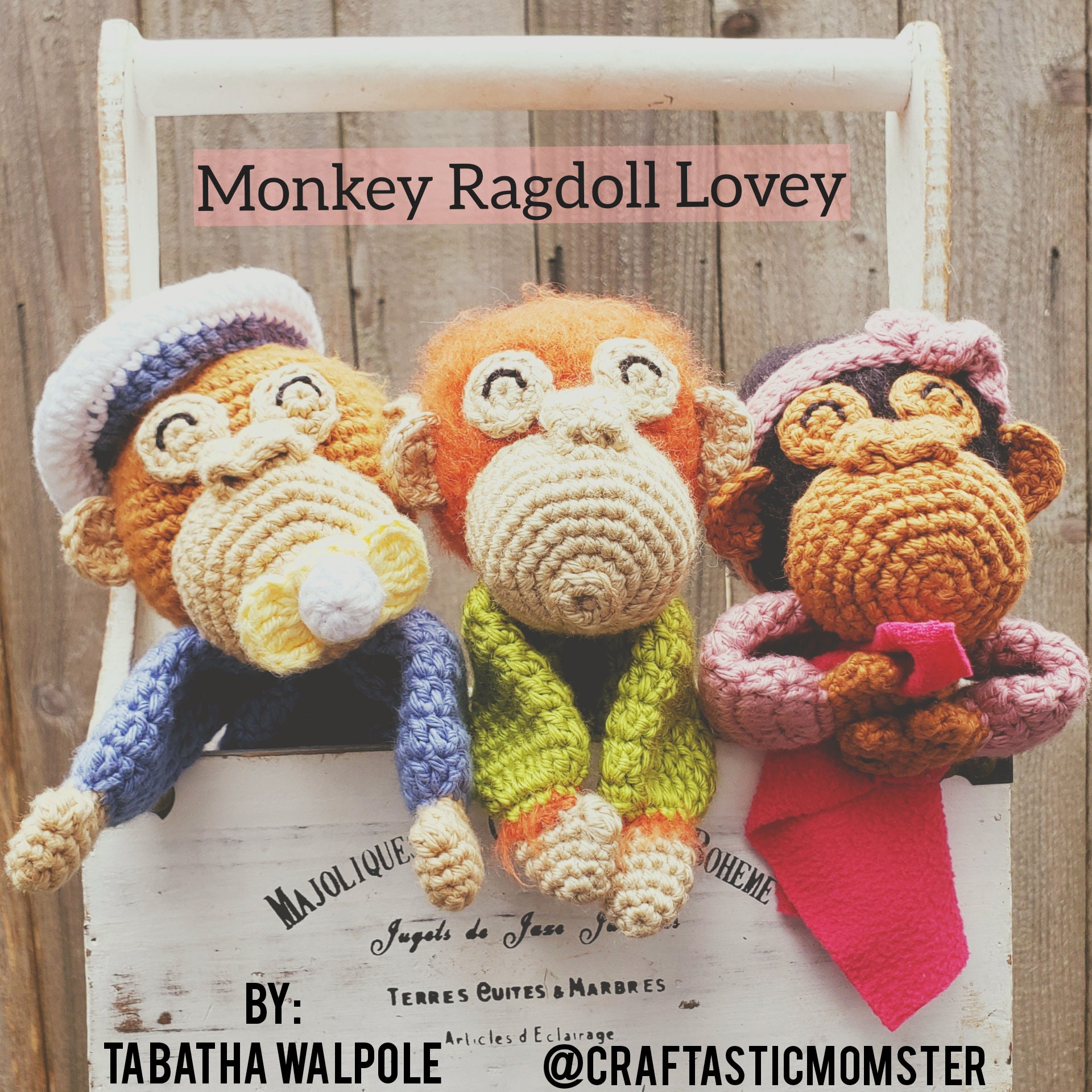 Monkey Ragdoll Lovey - Etsy