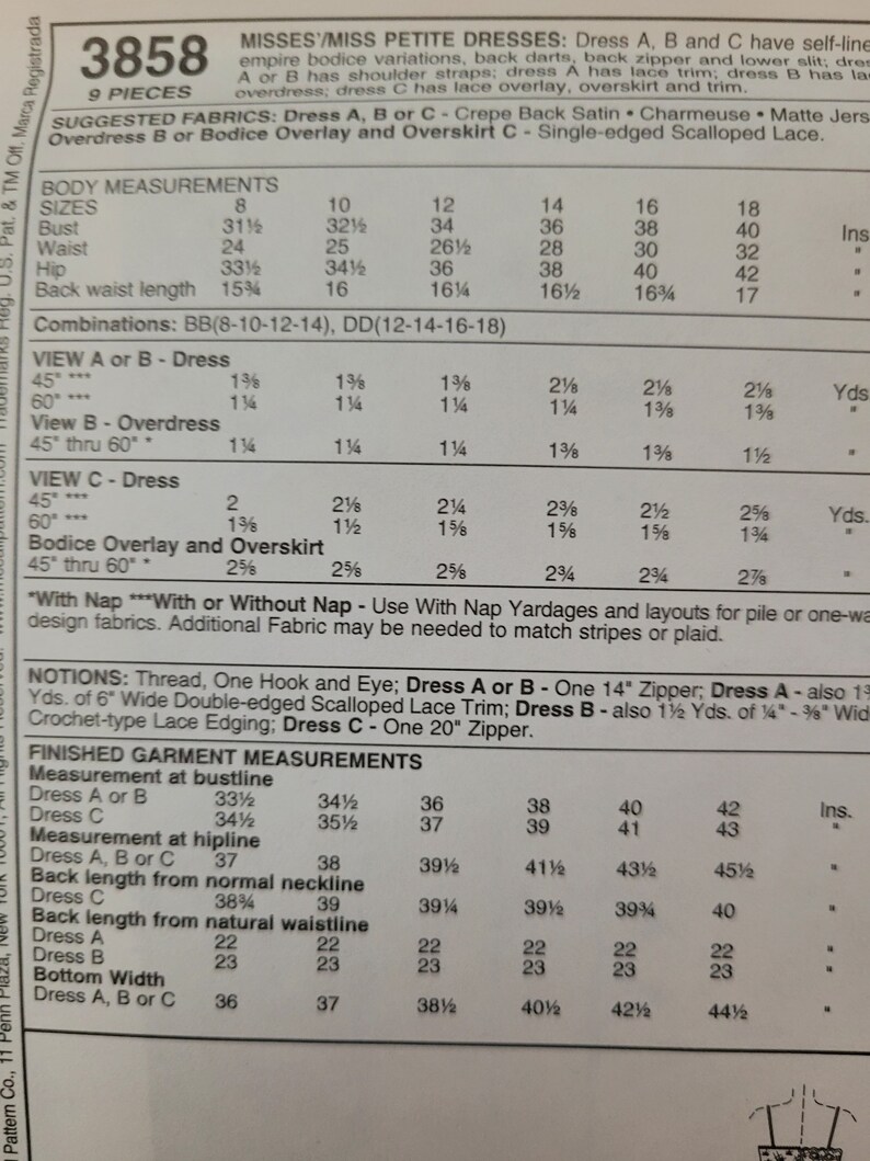 Mccalls Evening Elegance Sewing Pattern 3858, Formal Slip Dress Style ...