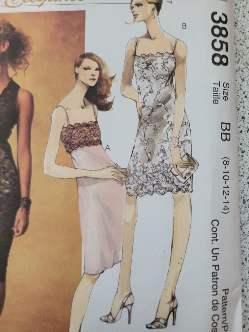 Mccalls Evening Elegance Sewing Pattern 3858, Formal Slip Dress Style ...