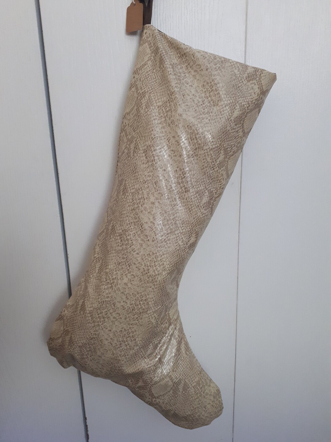 Rockstar Snakeskin Stocking, Handmade Christmas Stocking, Yule Holidays ...