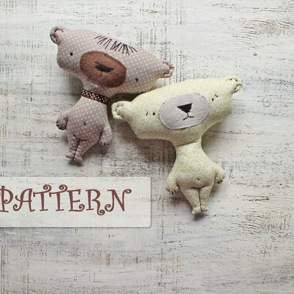 Primitive Teddy Bear Pattern - Etsy