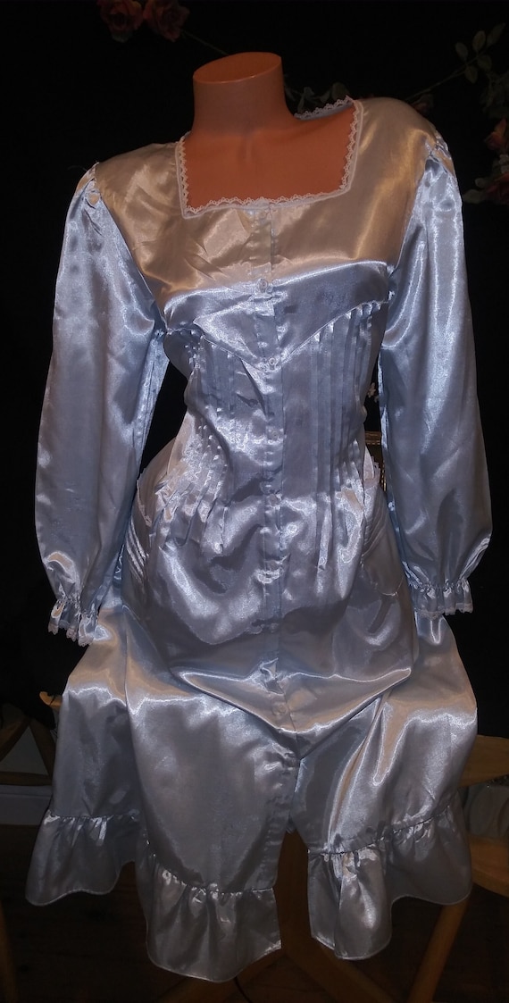 Vtg 80s Satin Nightgown Shiny Anastasia Gown Brushed … - Gem