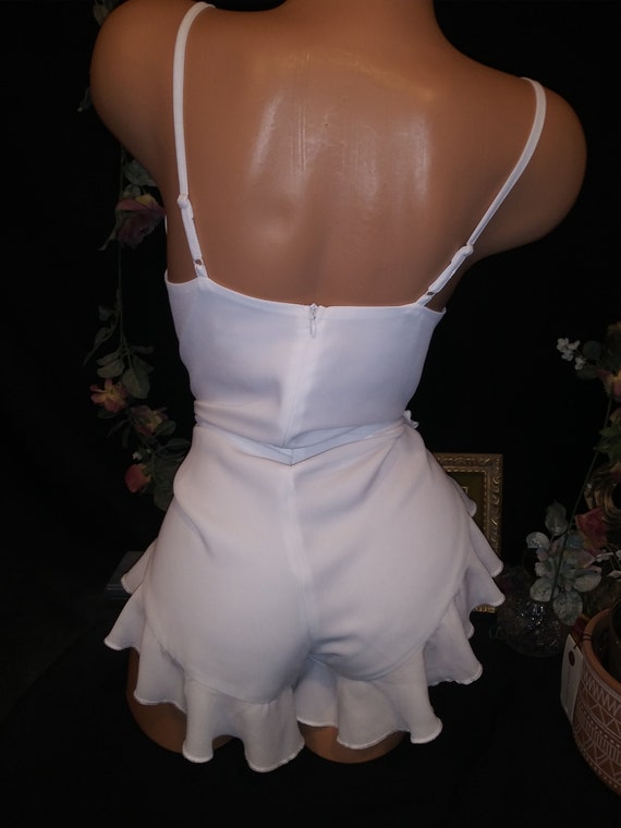 Nylon Bodysuit Frilly Ruffle Top Blouse one piece Bod… - Gem