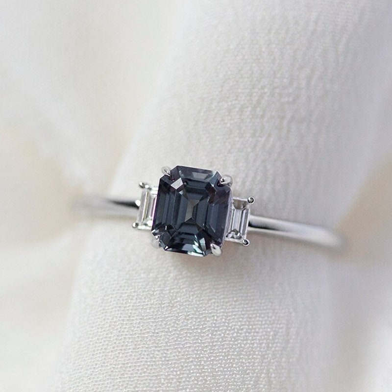 Grey Spinel Ring - Etsy