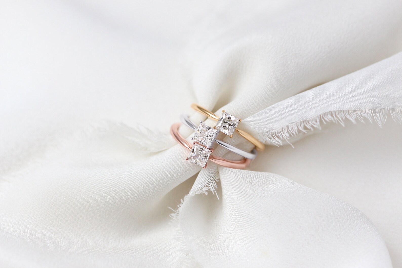 Isabelle - 14K Yellow Gold 0.50 Carat Princess Cut Diamond Solitaire ...