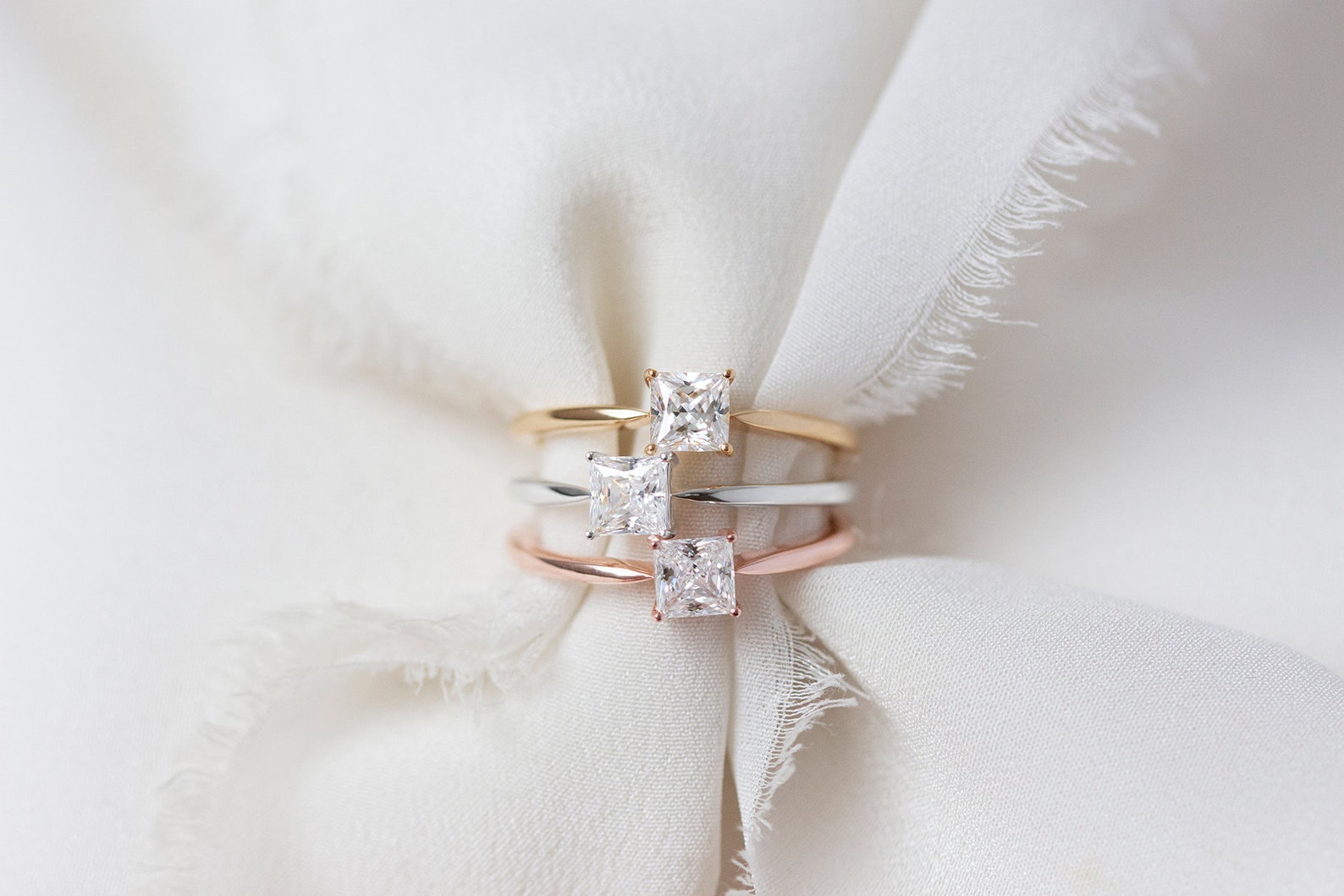 Isabelle - 14K Yellow Gold 0.50 Carat Princess Cut Diamond Solitaire ...