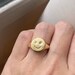 Smiley Signet - 14K Yellow Gold Round Smiley Diamond Signet Ring ...