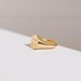 Smiley Signet 14K Yellow Gold Round Smiley Diamond Signet Ring Handmade ...