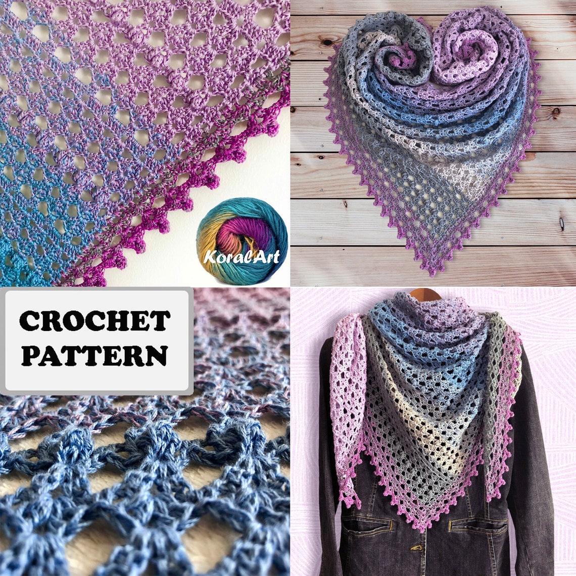 SKYE Crochet Shawl Pattern, Crochet Pattern, Shawl Pattern, Digital ...