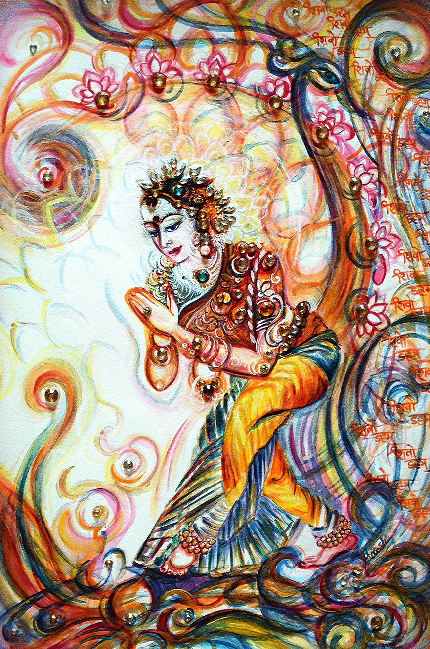 Buy Indian Classical Dance, Bharatnatyam, Contemporary Painting ...
