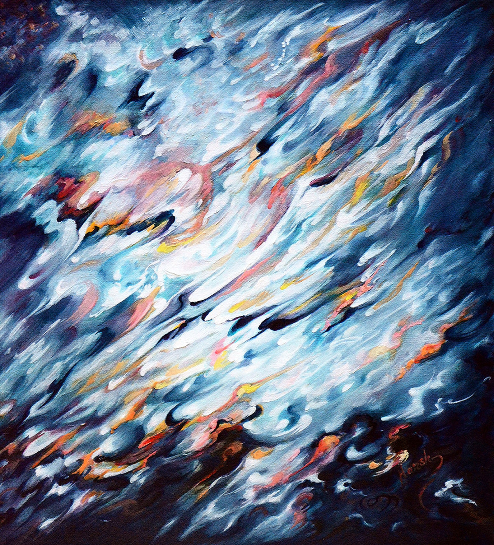 Unique, Modern, Contemporary, Original Cosmic Abstract, Tranquility ...