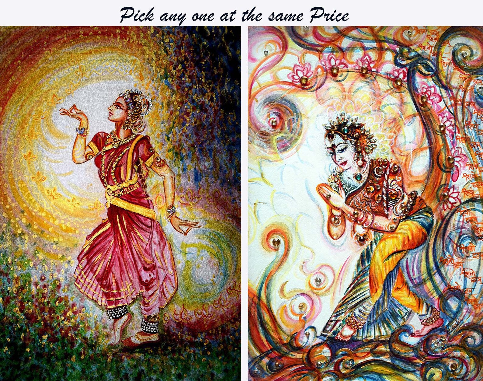 Buy Indian Classical Dance, Bharatnatyam, Contemporary Painting ...