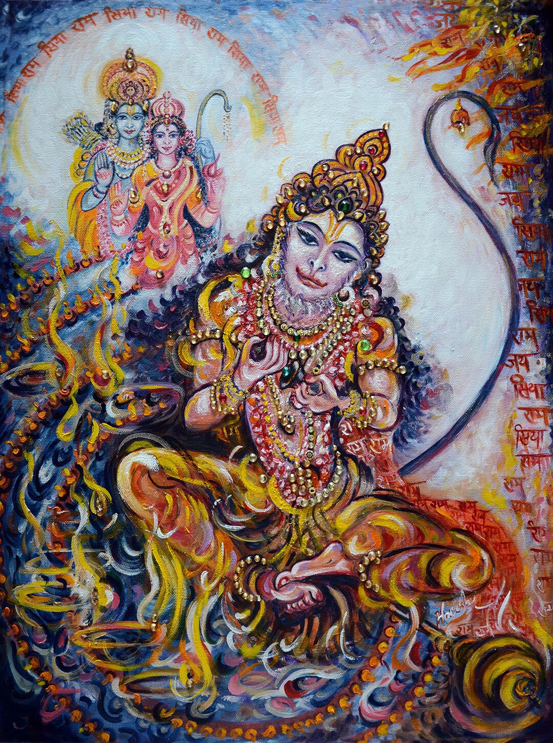 Hanuman Ecstatic Chanting, Rama Devotion, Enhanced With Swirling ...