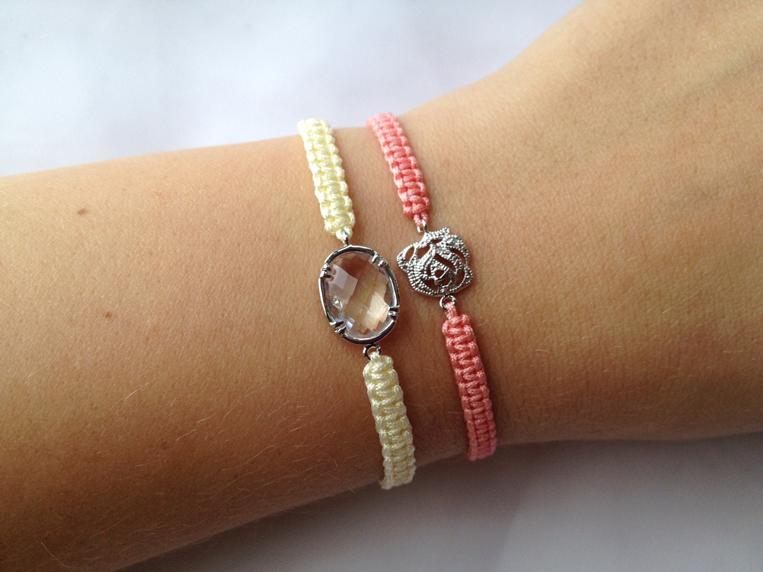 Rose Macrame Bracelet - Etsy