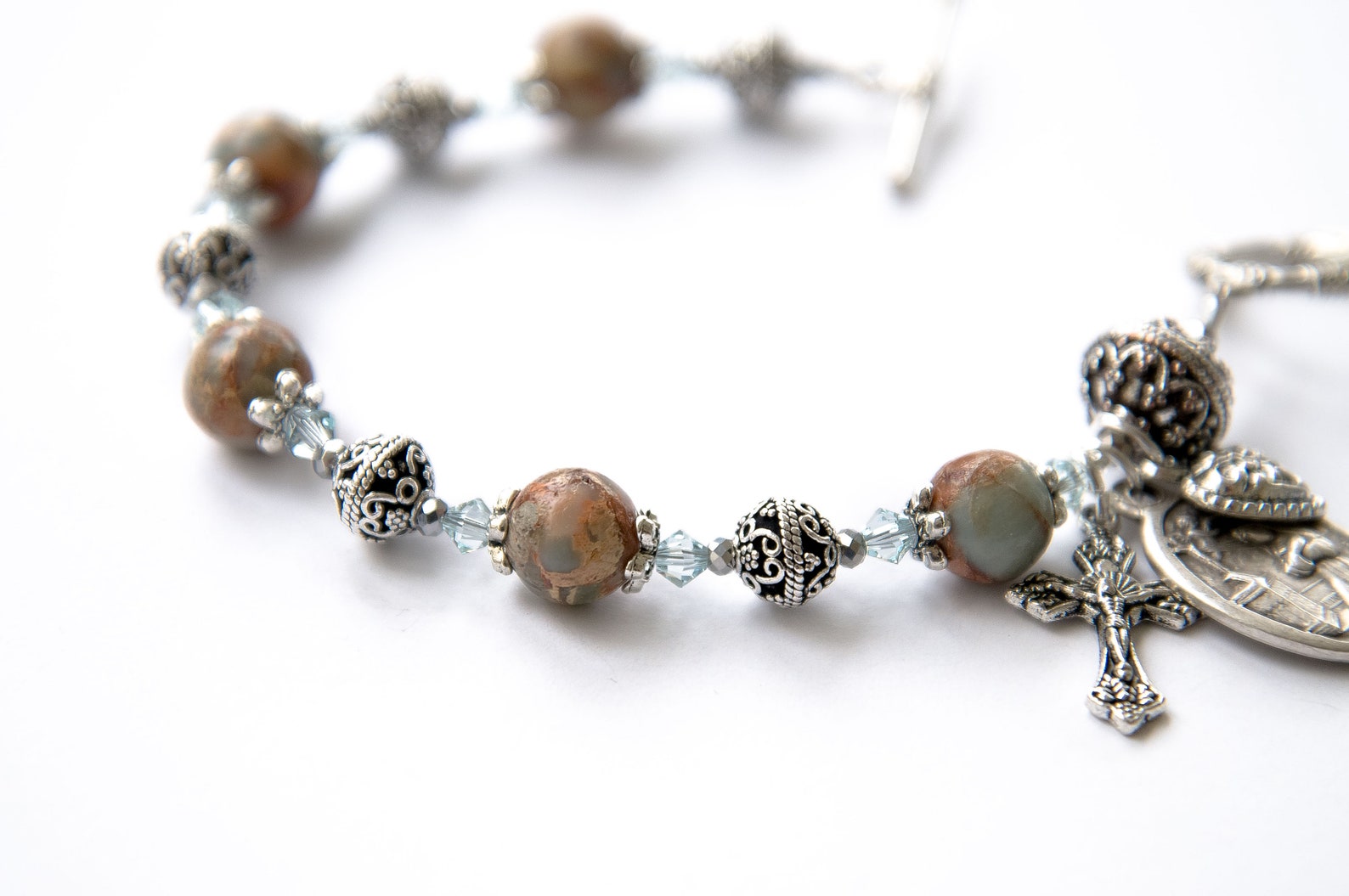 Saint Rita Rosary Bracelet, Patron Saint of Difficult Marriages, Abused ...
