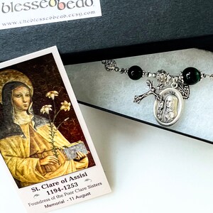 Beautiful Saint Clare of Assisi Rosary Bracelet, Catholic Jewelry ...